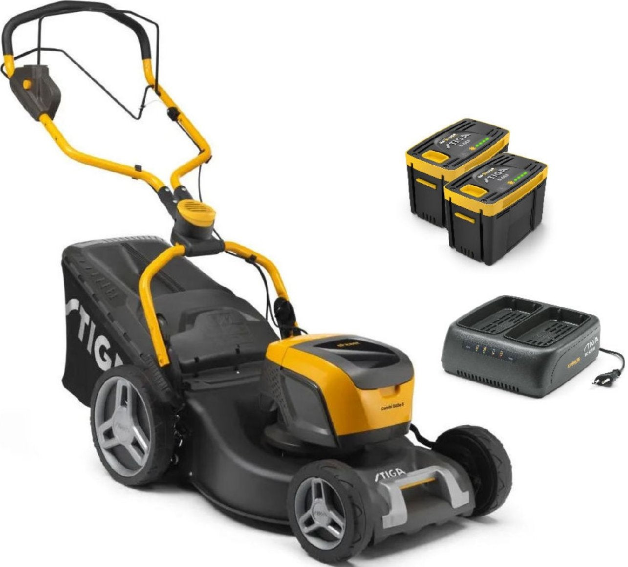 Stiga Akku-Rasenmäher mit Radantrieb Combi 548e S Kit inkl. Akku und L ...